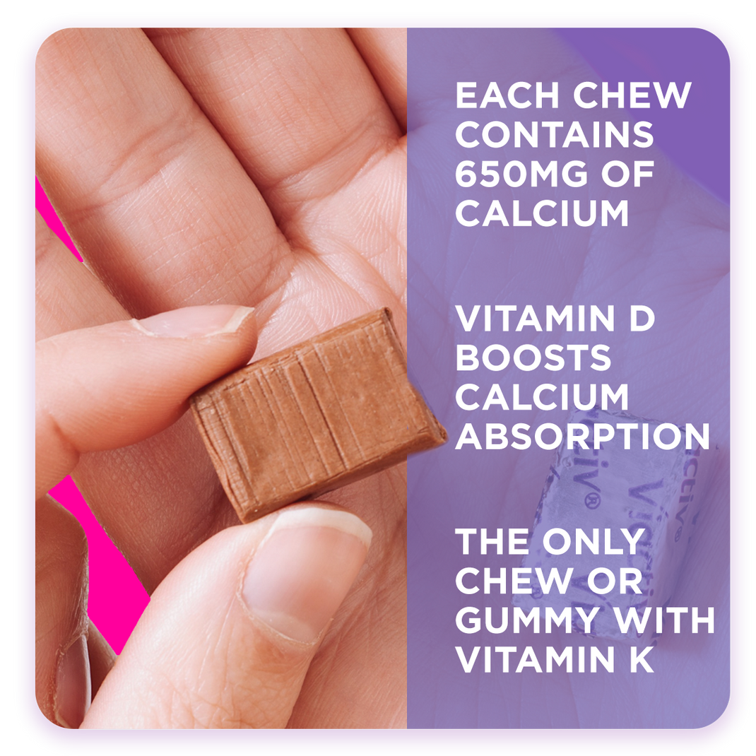 Calcium Chews + Vitamin D Supplement, Chocolate | Viactiv