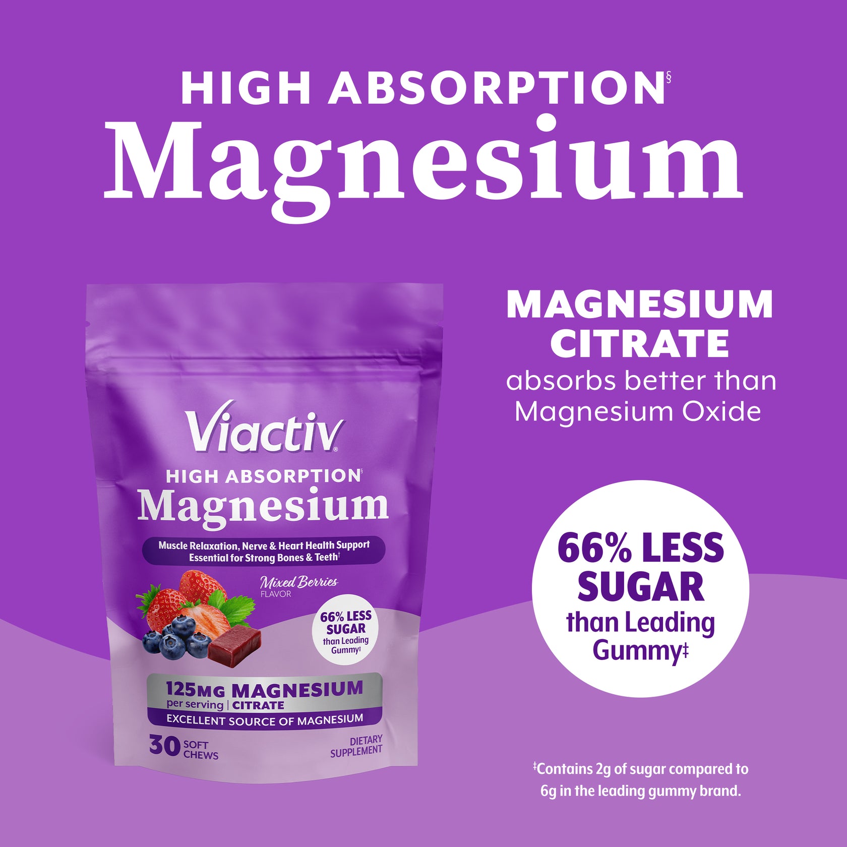 Viactiv | Magnesium Soft Chews - High Absorption Magnesium Supplement